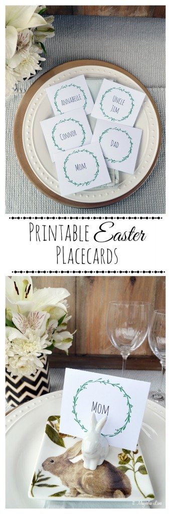 Our Easter Table–Free Printable Wreath Place Cards