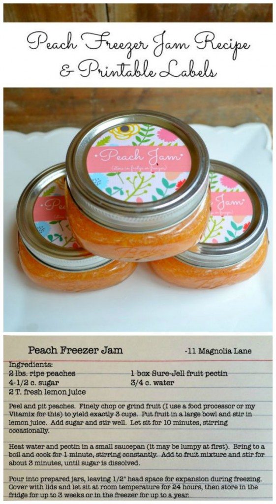 Peach Jam Recipe (& Printable Labels)
