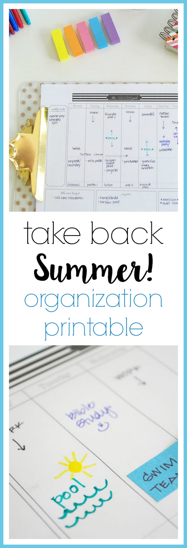 Getting Control of your Summer! {Organization Tool}