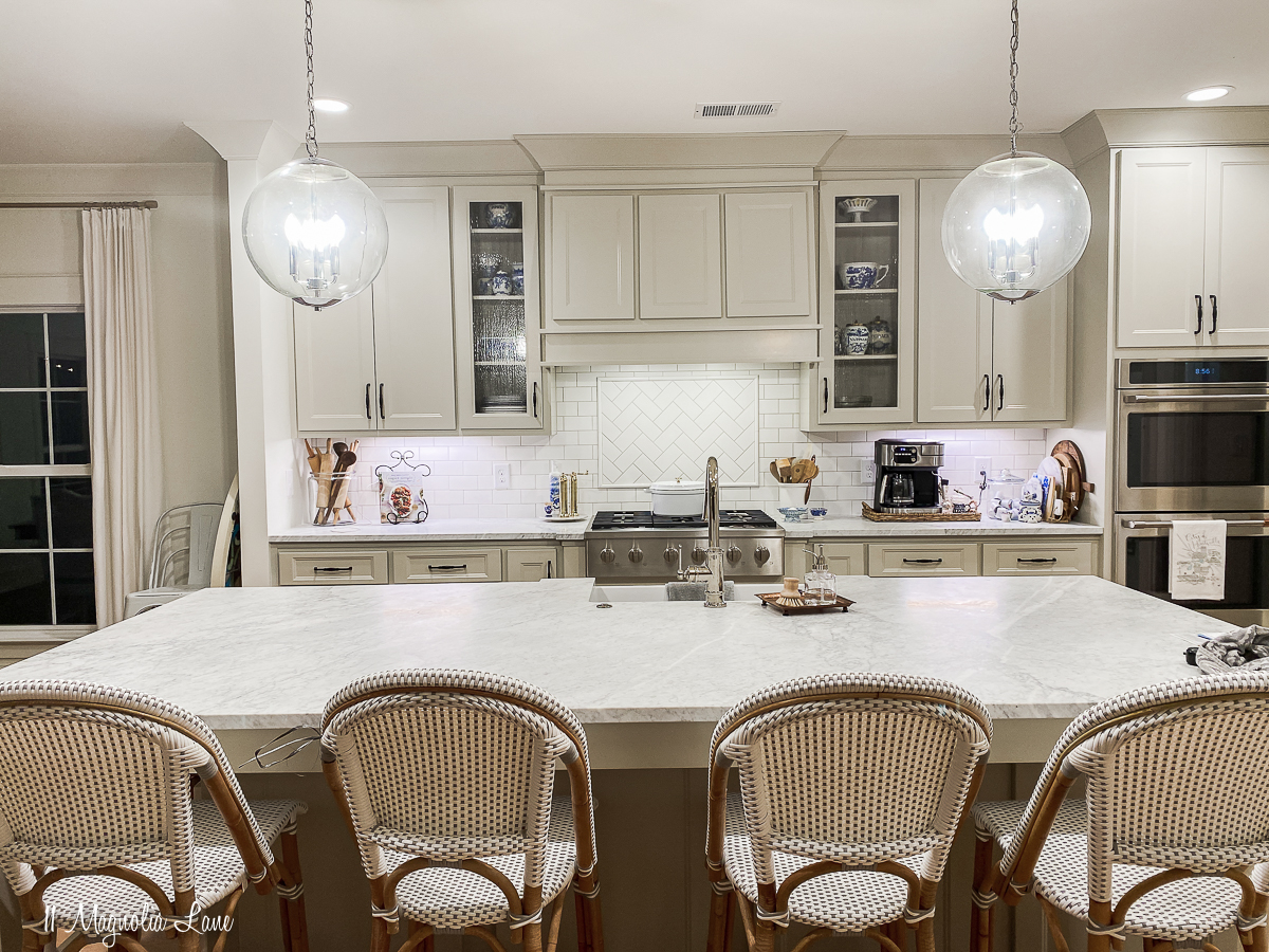 New Lighting and Counter Stools for Our Kitchen Island
